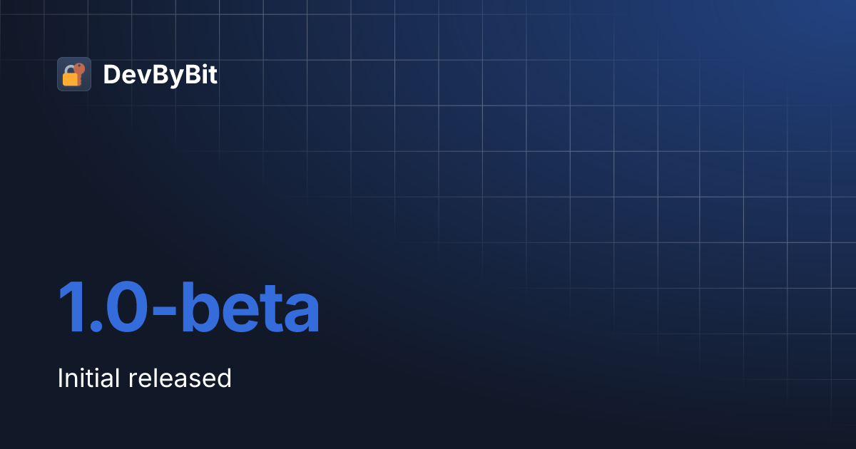 1.0-beta | DevByBit
