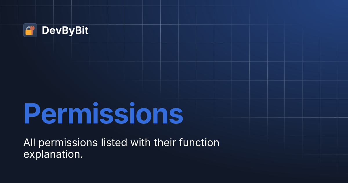 Permissions | DevByBit